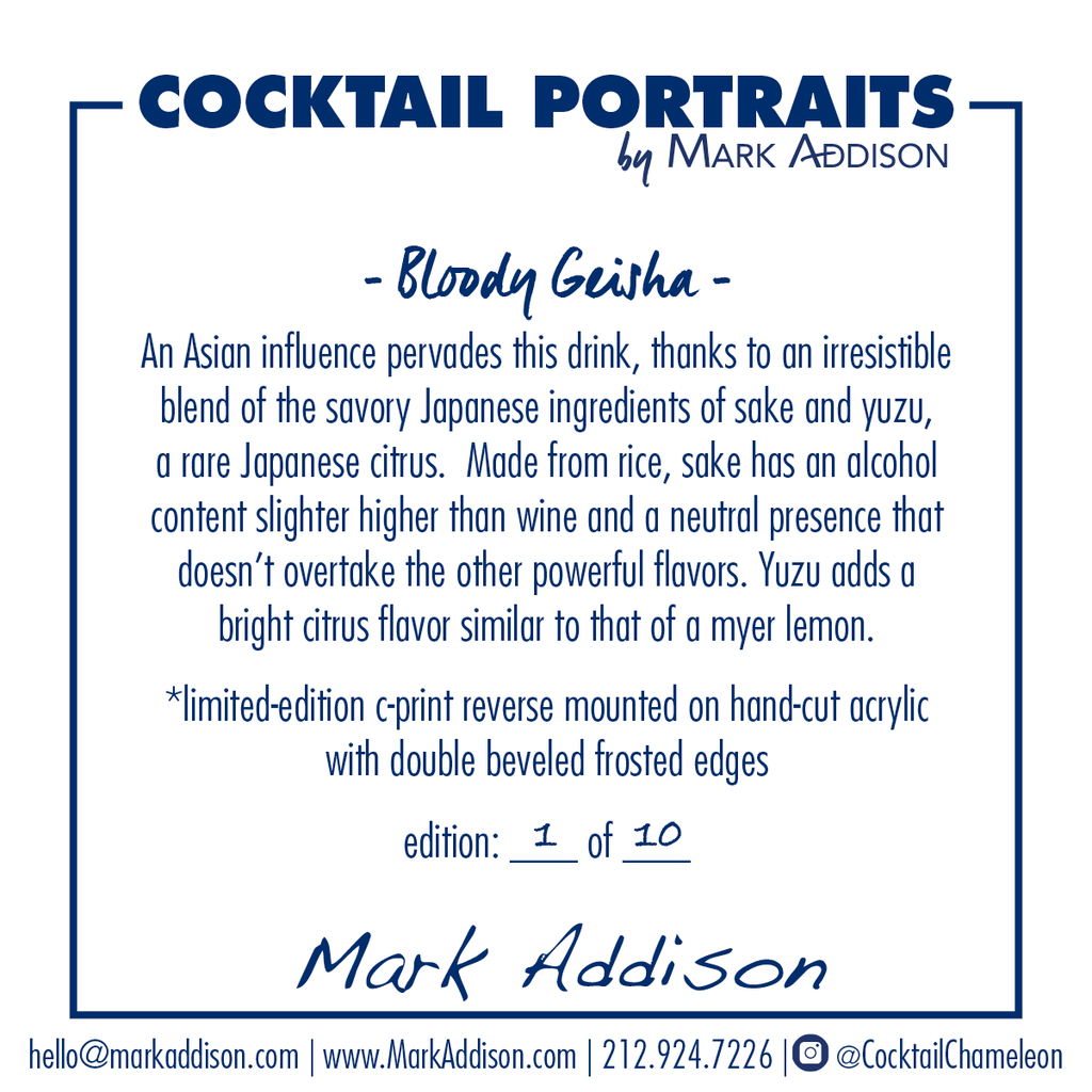 Cocktail Portrait: Bloody Geisha | Shop Art | Cocktail Chameleon by ...