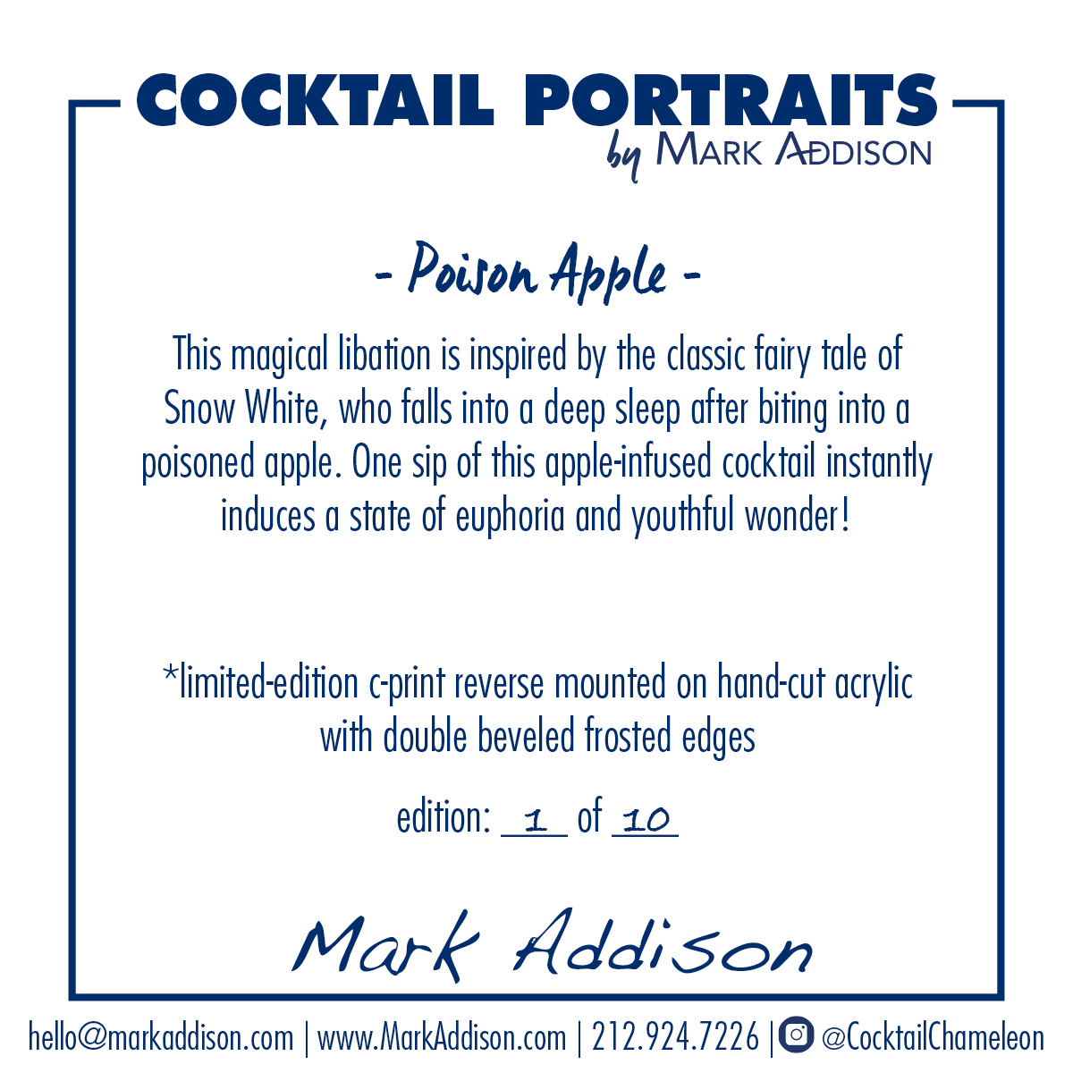 Cocktail Portrait: Poison Apple | Shop Art | Cocktail Chameleon by Mark ...